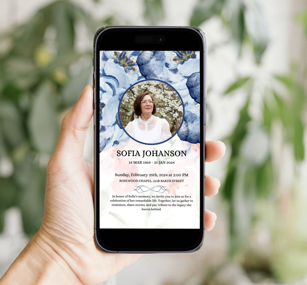 Digital Funeral Invitation Card Template Design on Canva Canva ...