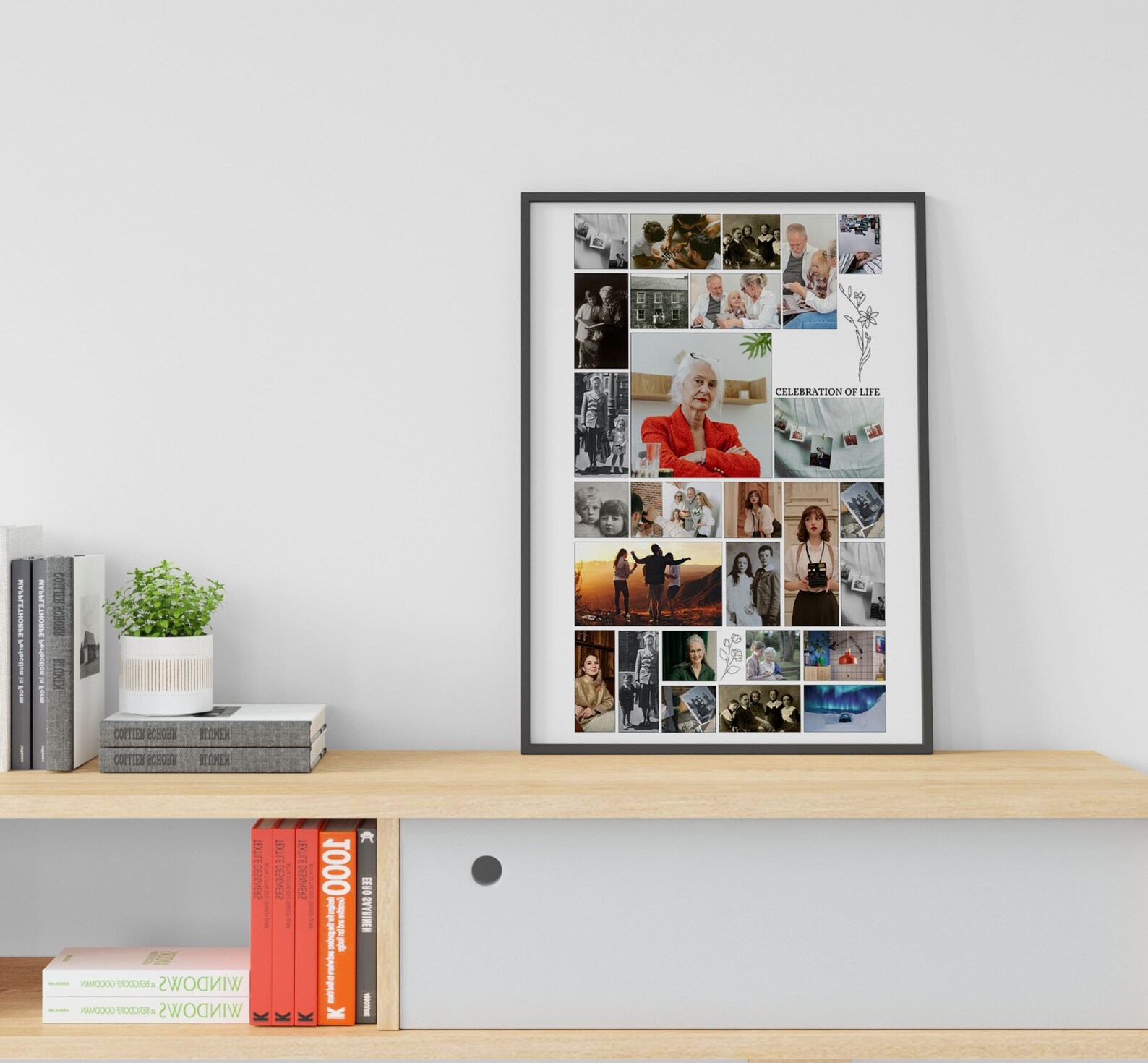 3 Size Funeral Collage Poster, Canva Memorial Template, 3 Different ...