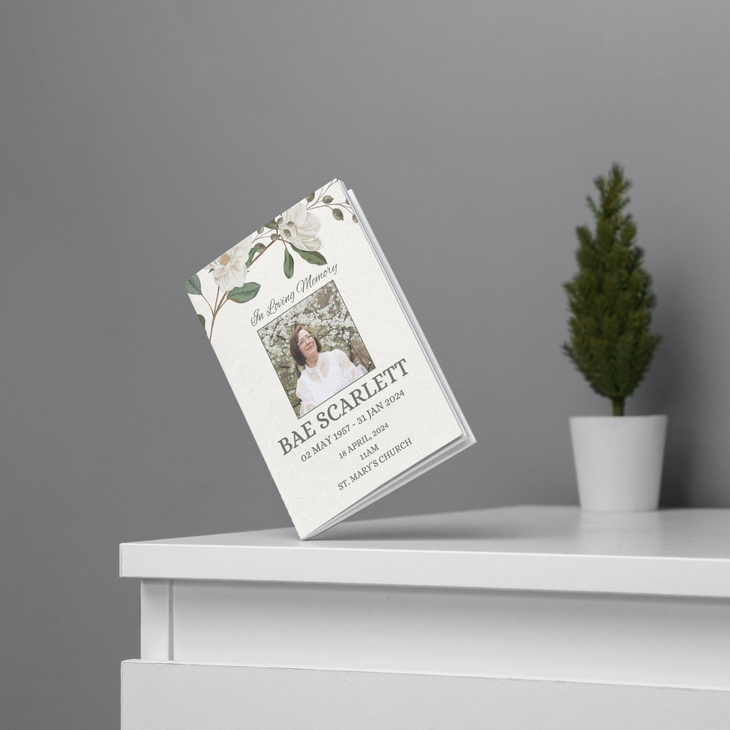 Editable Funeral Program Template, Design on Canva Editable, Instant ...