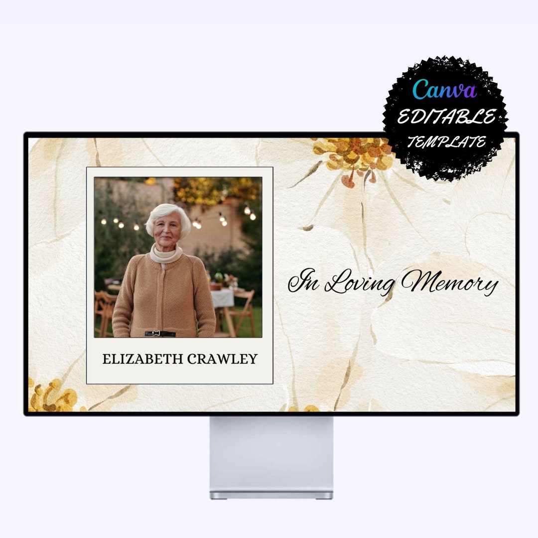Funeral Slideshow Editable Presentation Template Customizable Canva ...