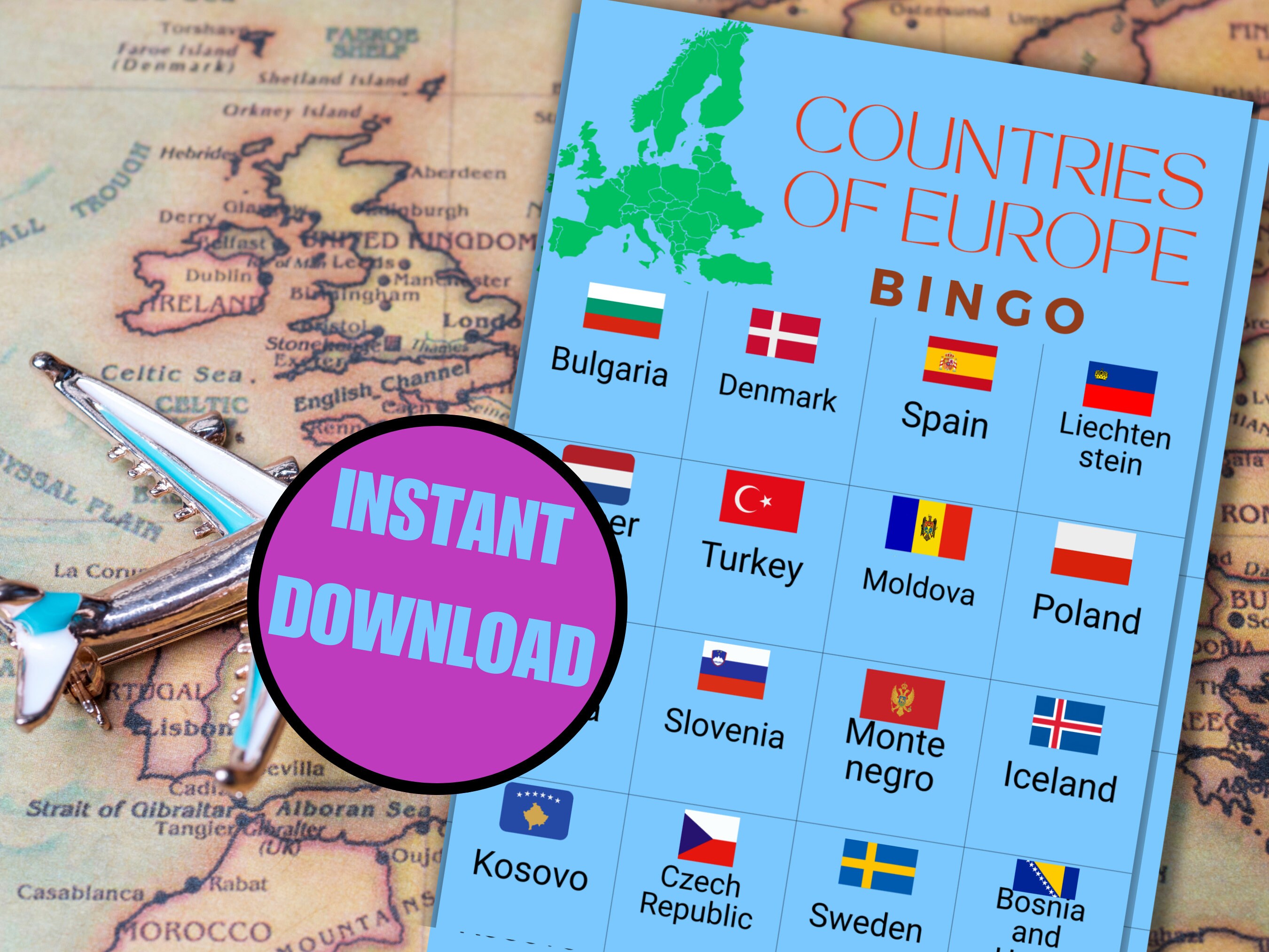 Countries of Europe Bingo - Etsy