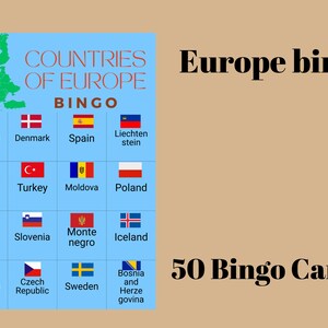 Countries of Europe Bingo - Etsy