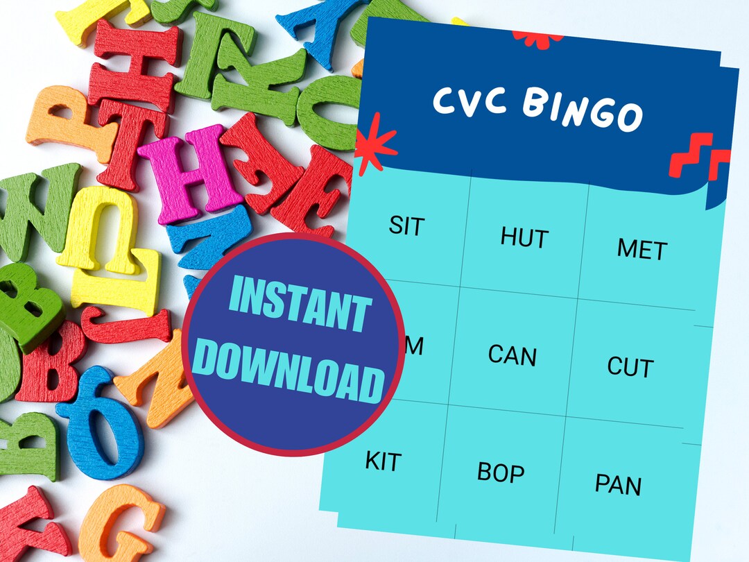 CVC Word Bingo - Etsy