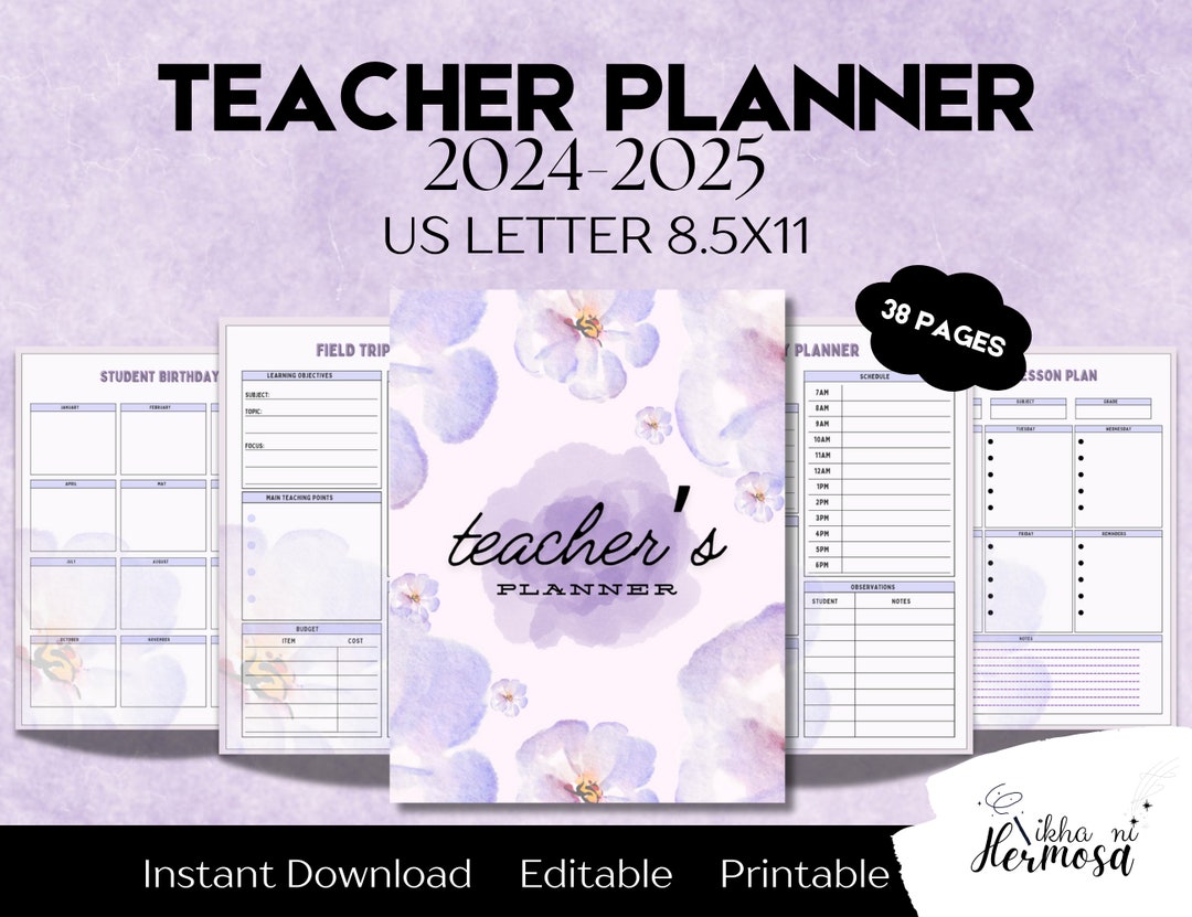 Editable Teacher Planner | 2024-2025 Printable | Lesson Planning ...