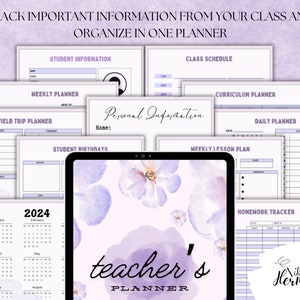 Editable Teacher Planner | 2024-2025 Printable | Lesson Planning ...