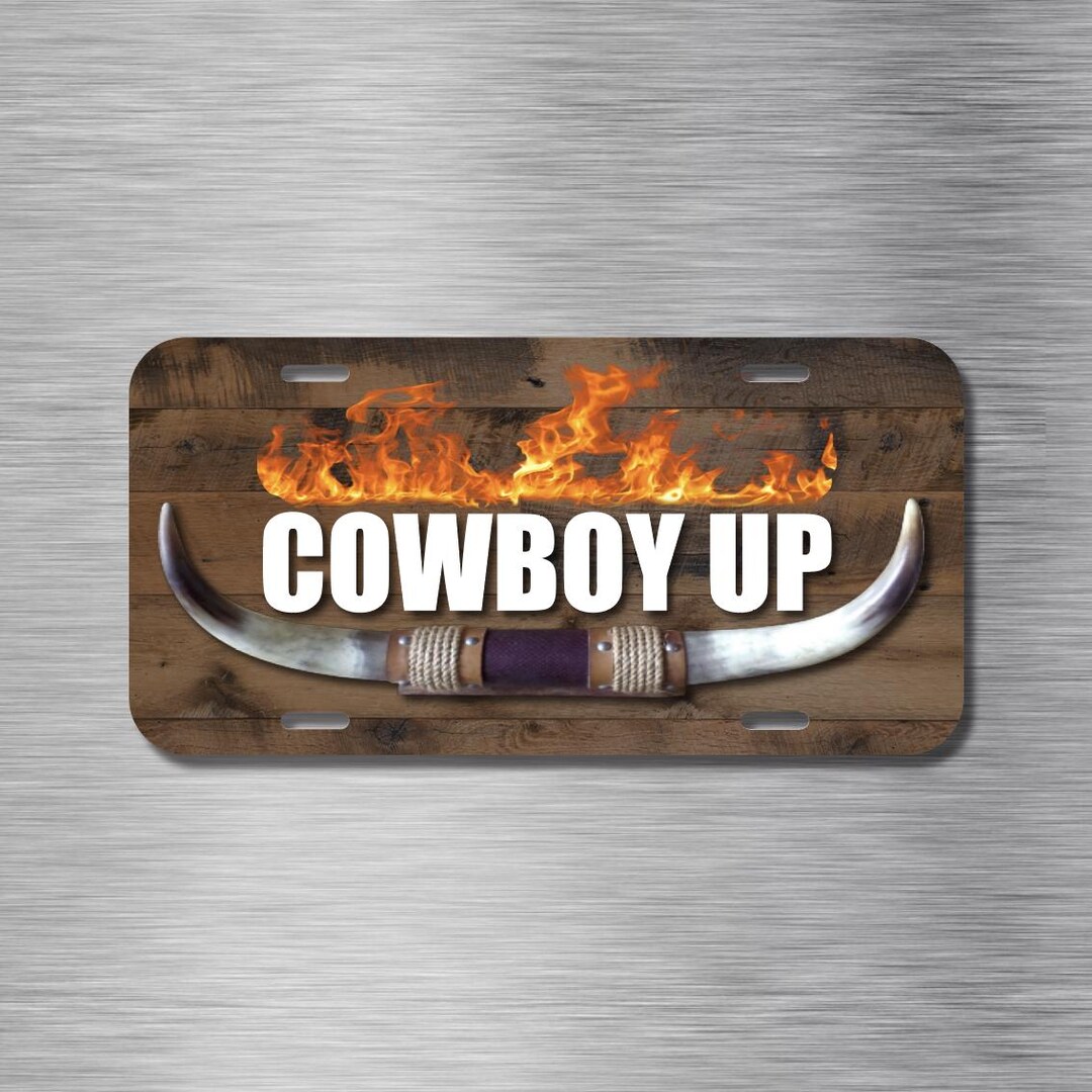 Angus Bull Cow Farm Rancher Cowboy up Vehicle Auto Tag 6"x12" X 0.65mm ...