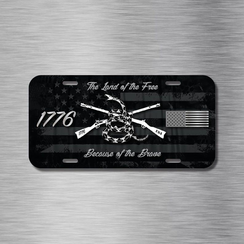 1776 USA Musket America Freedom Vehicle Auto Tag 6"x12" X 0.65mm Metal ...