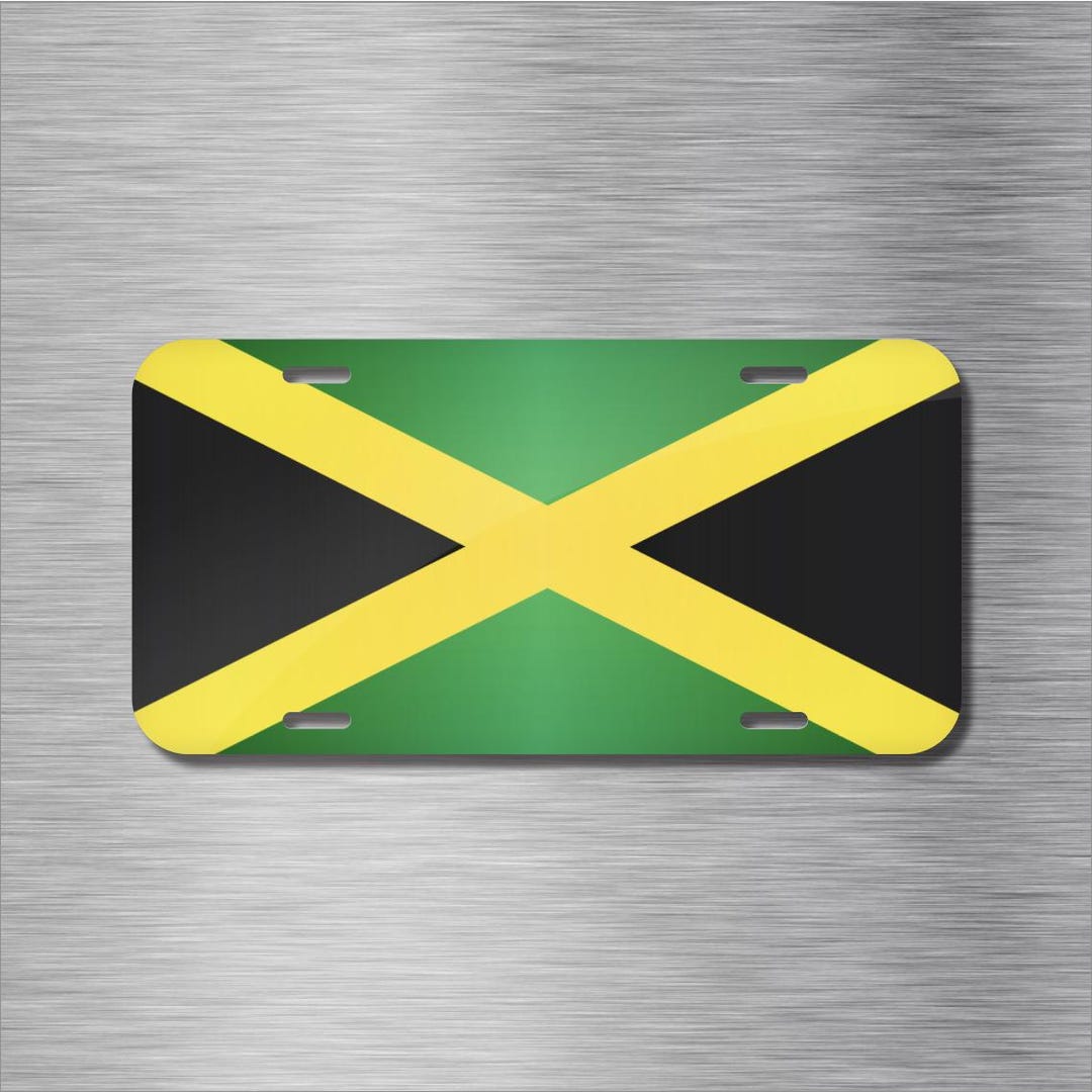 Jamaica Jamaican Flag Vehicle Auto Tag 6"x12" X 0.65mm Metal Aluminum ...