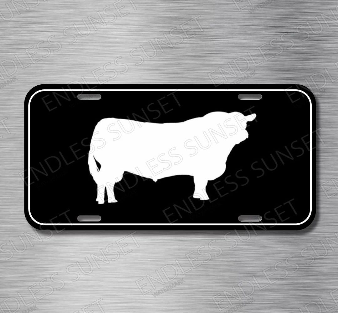 Angus Bull Cow Farm Rancher Cowboy Vehicle Auto Tag 6"x12" X 0.65mm ...