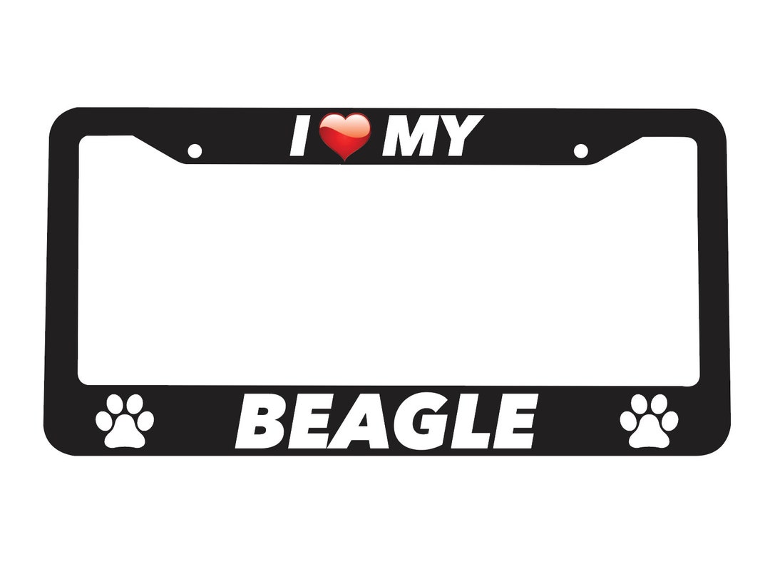 I Love My Beagle Dog Pet Paw K9 Perro Puppy ABS Plastic License Plate ...