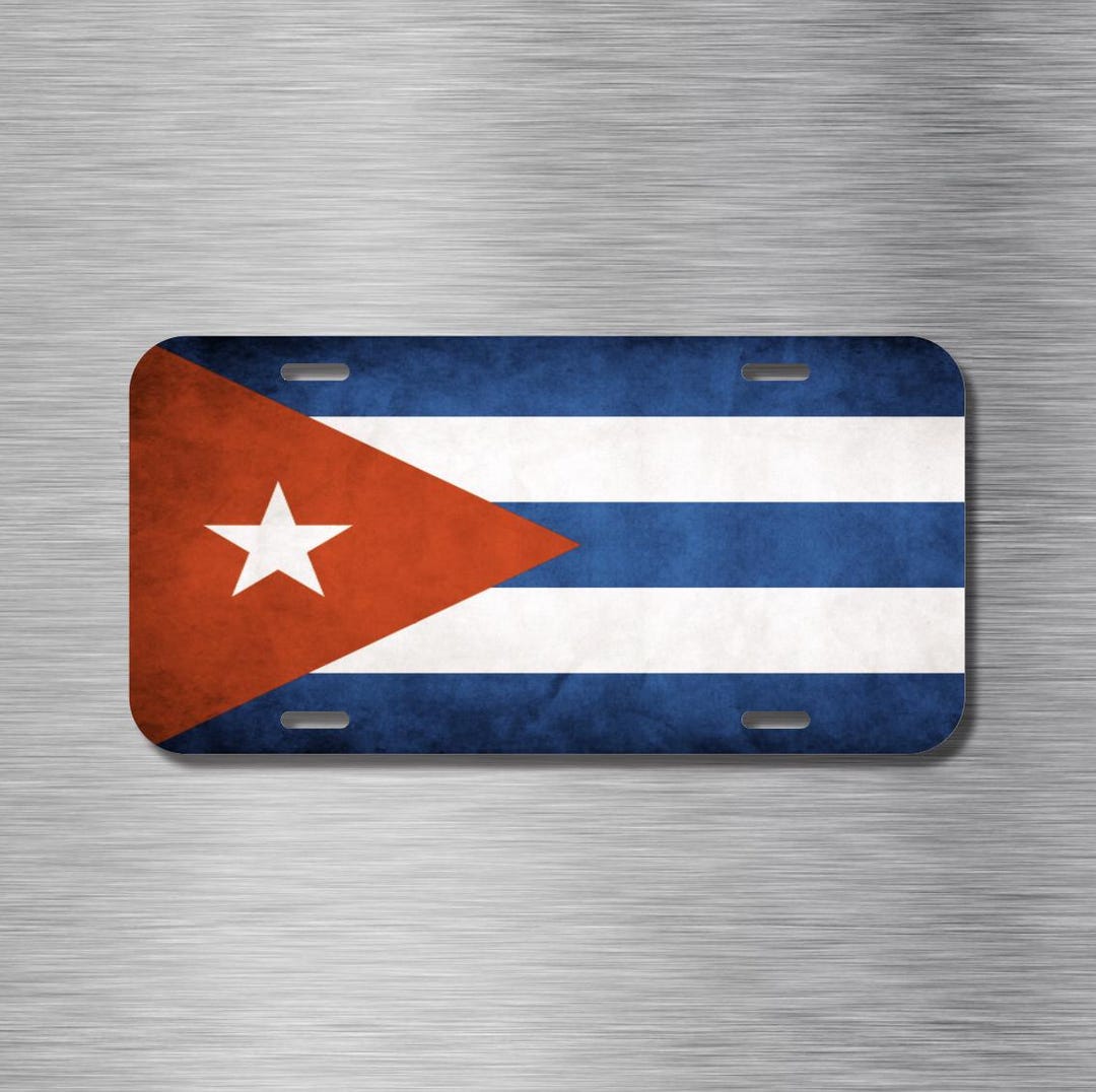 Cuba Cuban Flag Vehicle Auto Tag 6"x12" X 0.65mm Metal Aluminum ...