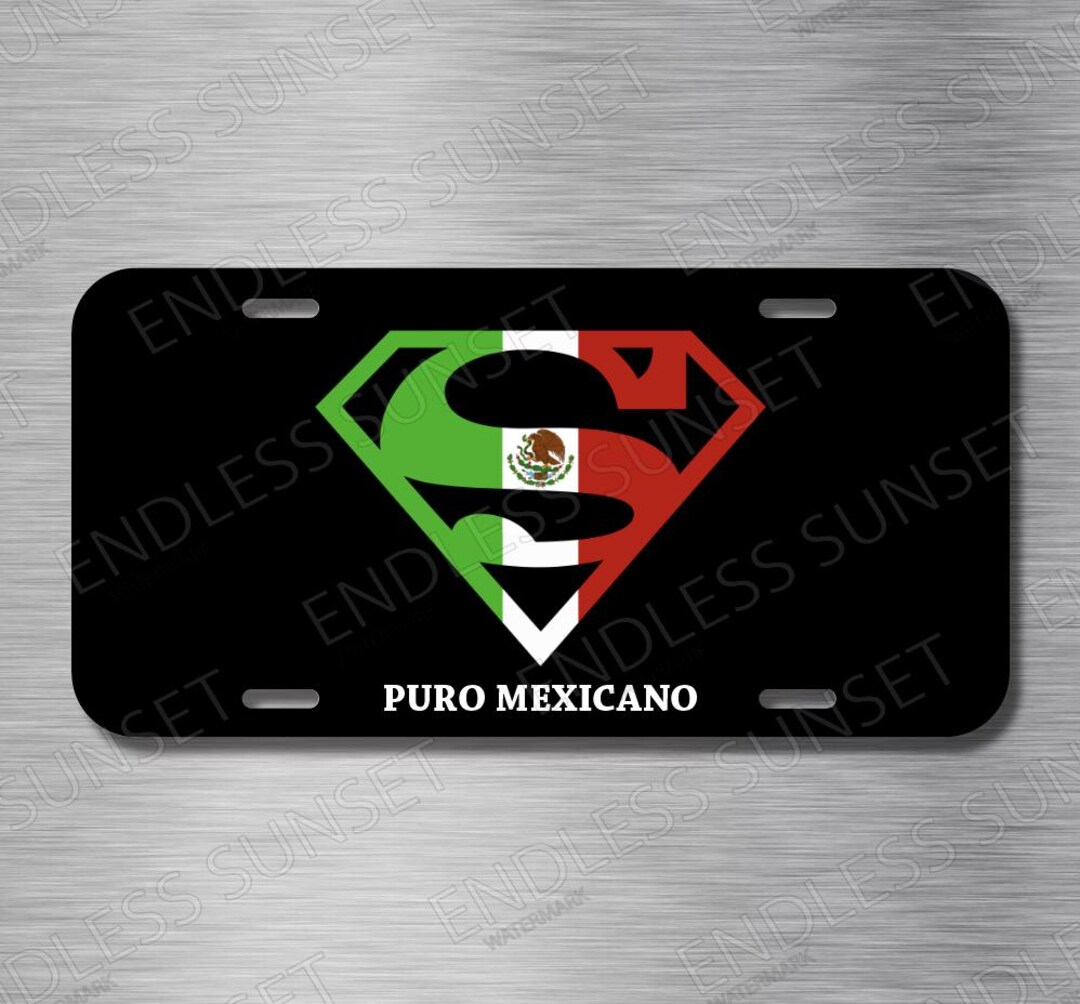Mexican Superman Mexico MX Vehicle Auto Tag 6"x12" X 0.65mm Metal ...