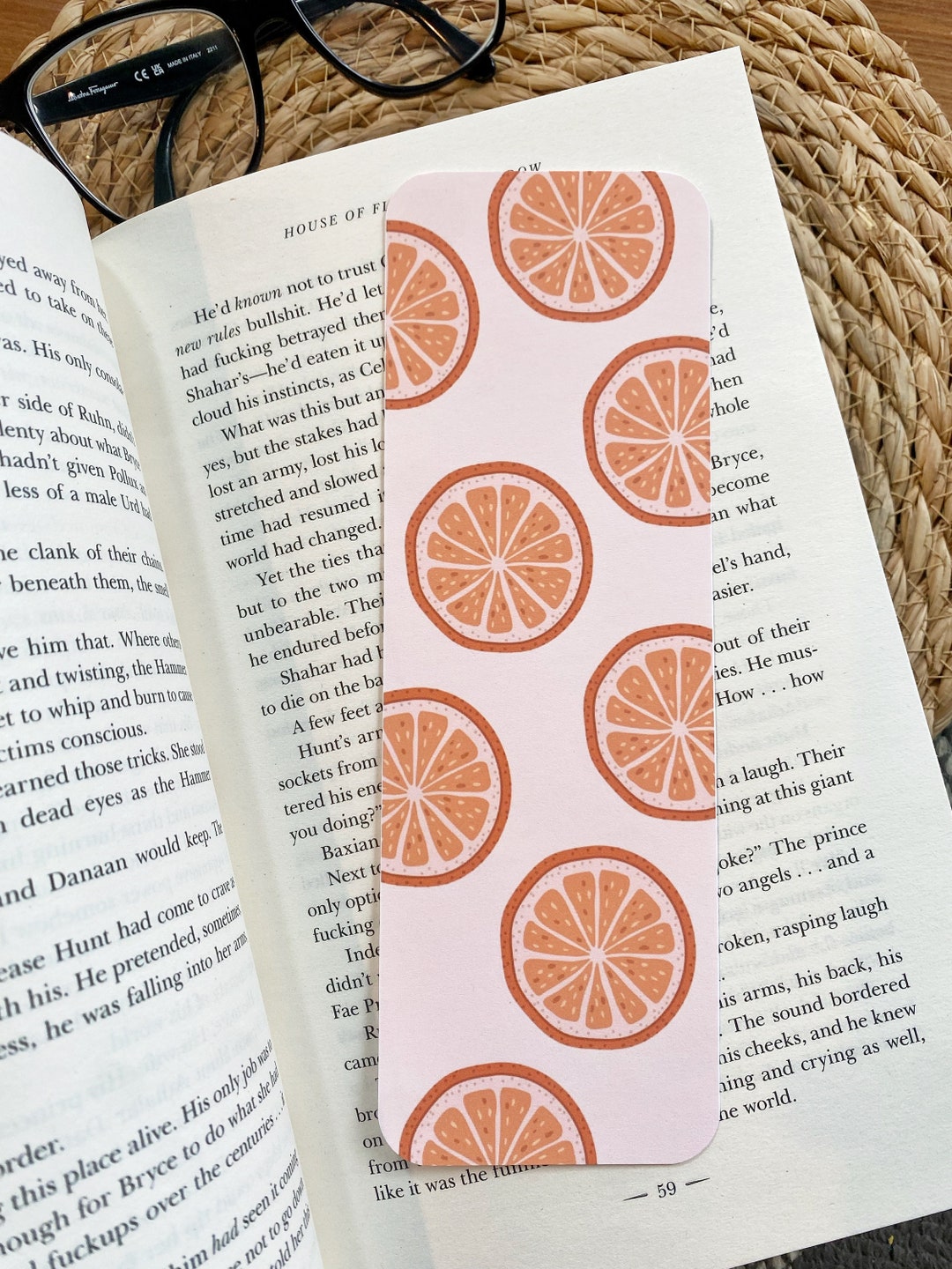 Orange Slice Bookmark: 7.5"x2.5" Cardstock - Etsy