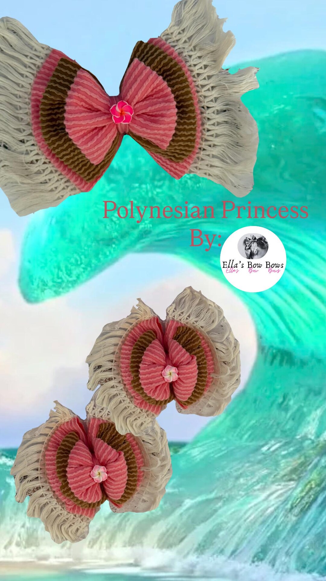 Princess Hair Bows- Polynesian Princess- Many Styles and Sizes ...