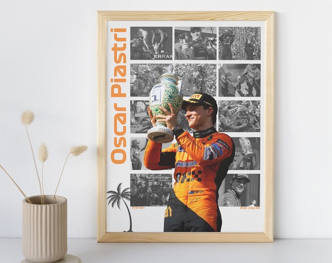 Oscar Piastri First Win Hungarian Grand Prix 2024 Formula 1 Greetings ...