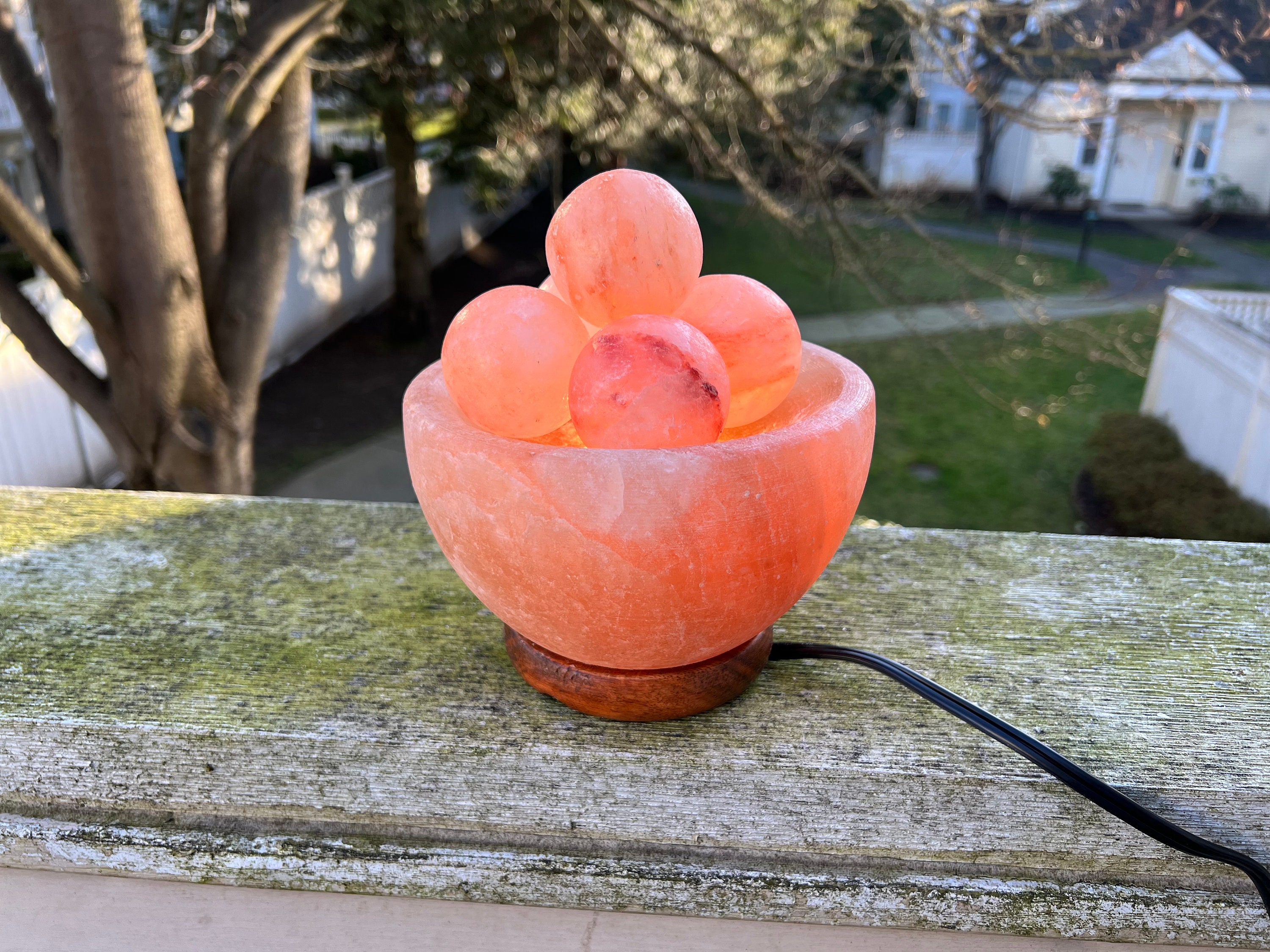Himalayan Salt Fire Bowl Lamp/pink Salt Lamp/fire Bowl Lamp With ...
