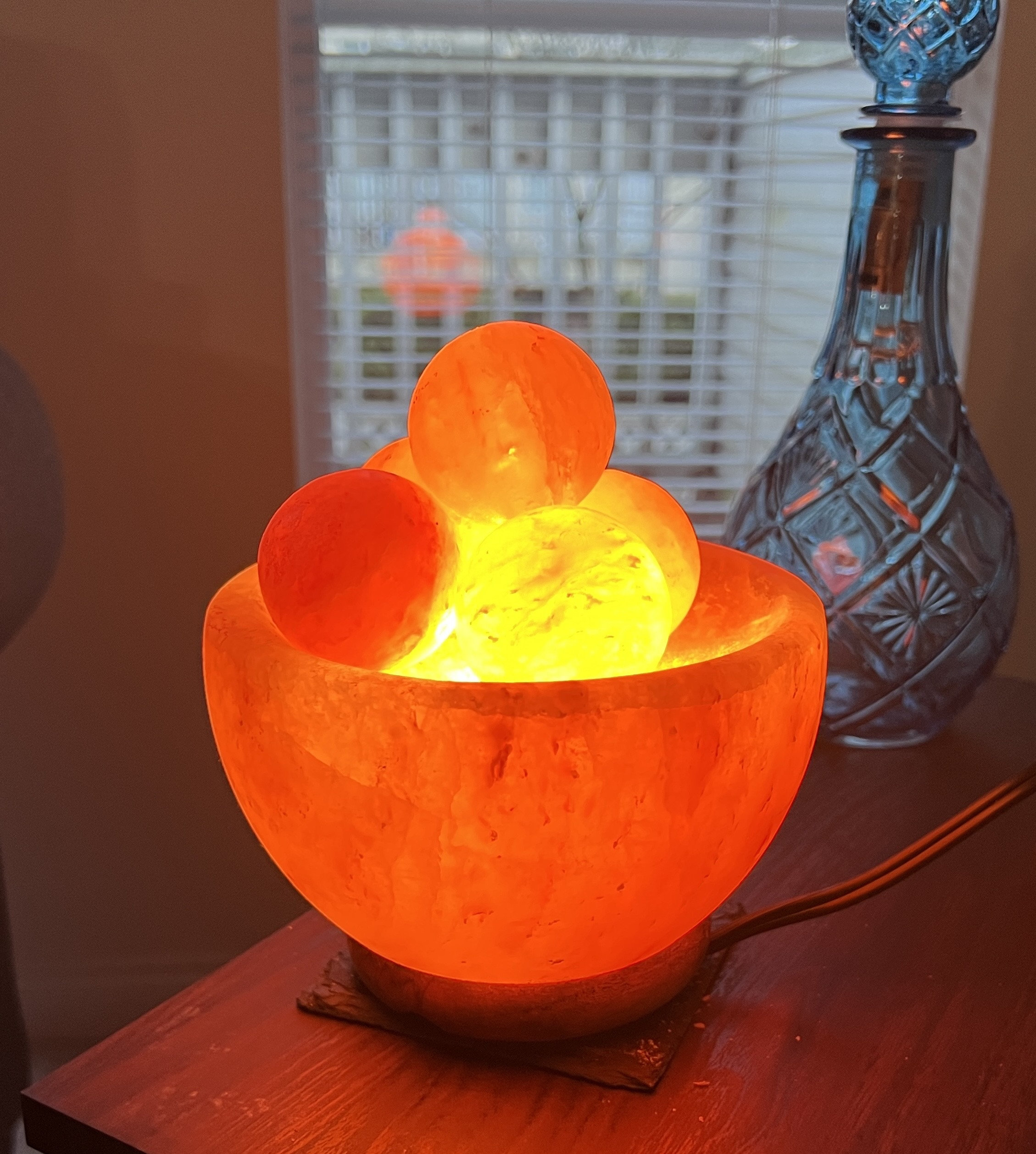 Himalayan Salt Fire Bowl Lamp/pink Salt Lamp/fire Bowl Lamp With ...