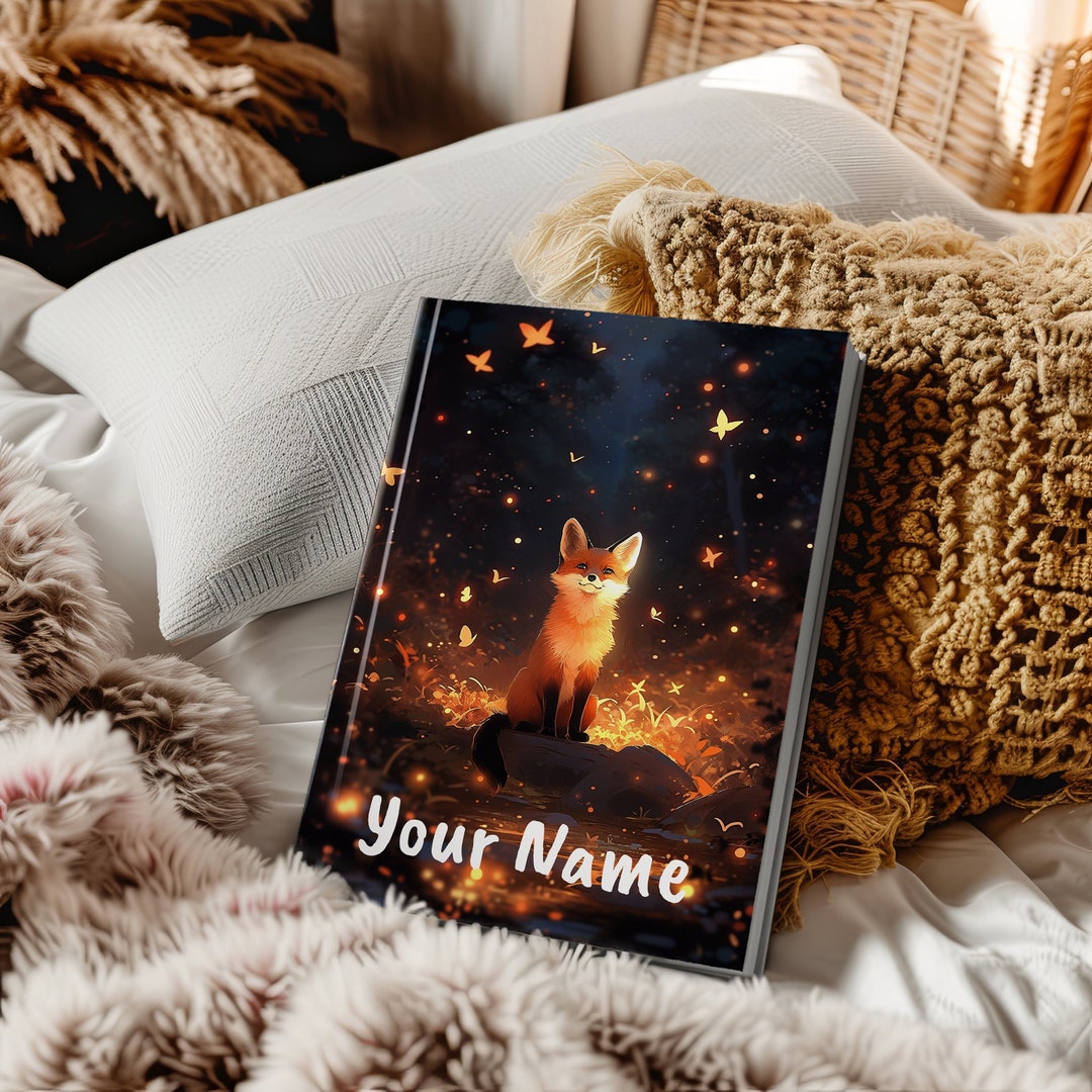 Personalized Red Fox Notebook, Lined Pages, Back to School - Etsy