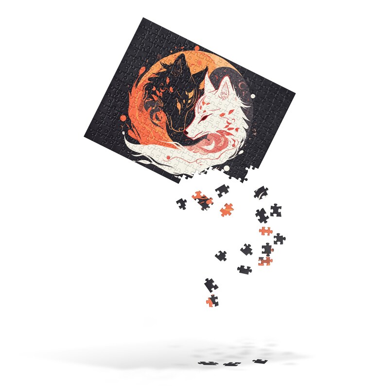 Yin Yang Fox Jigsaw Puzzle, Cute Fox Puzzle, Best Gift for Fox Lovers ...