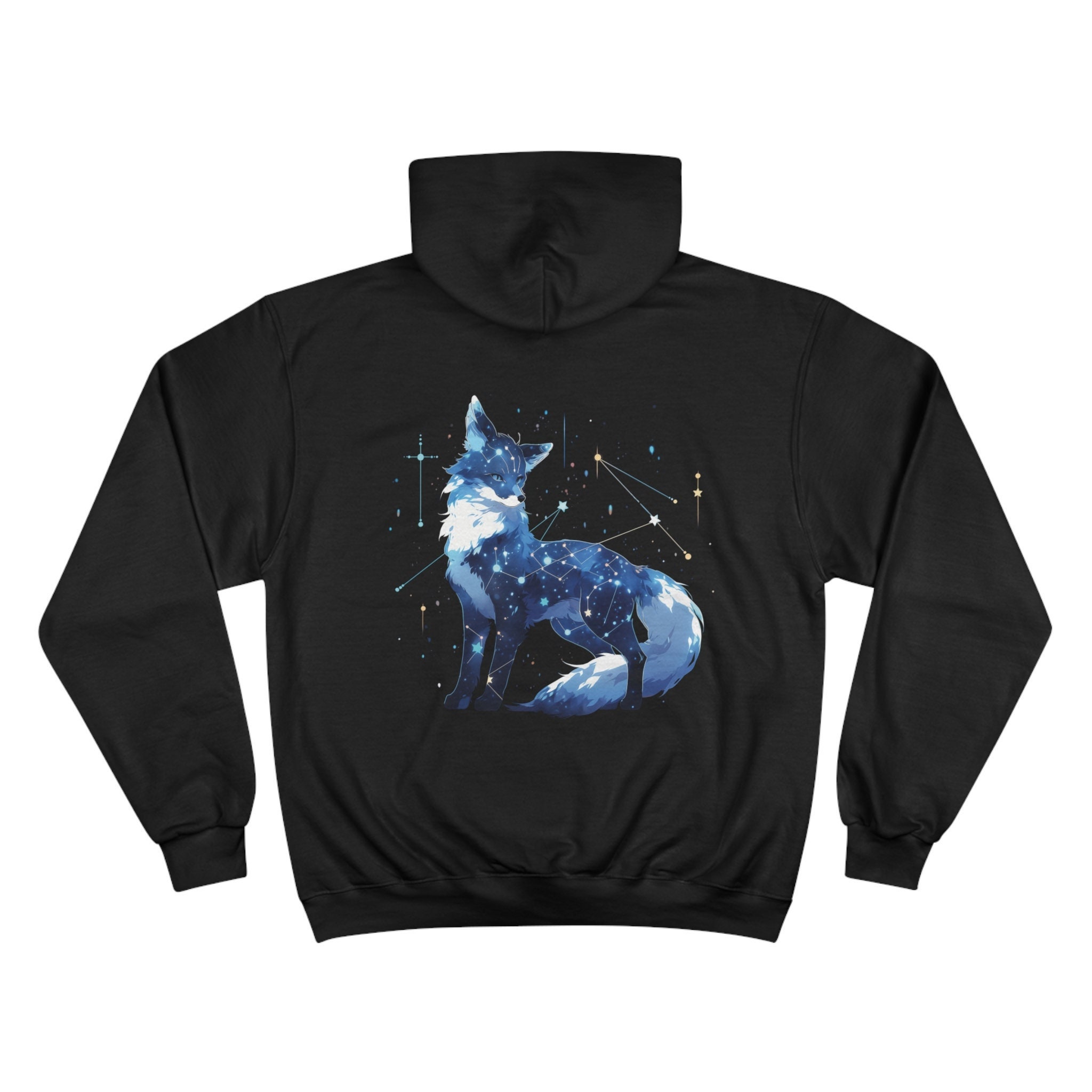 Black Fox Constellation Champion Hoodie, Astronomy Sweatshirt - Etsy