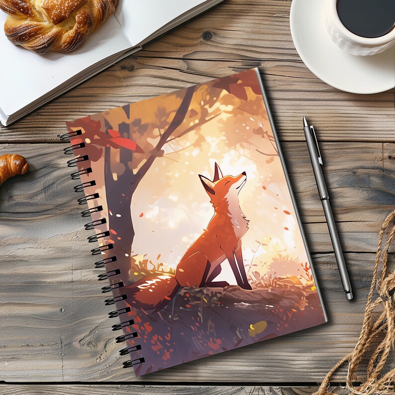 Red Fox Spiral Bound Notebook, Customized Vulpine Fox Note Book ...