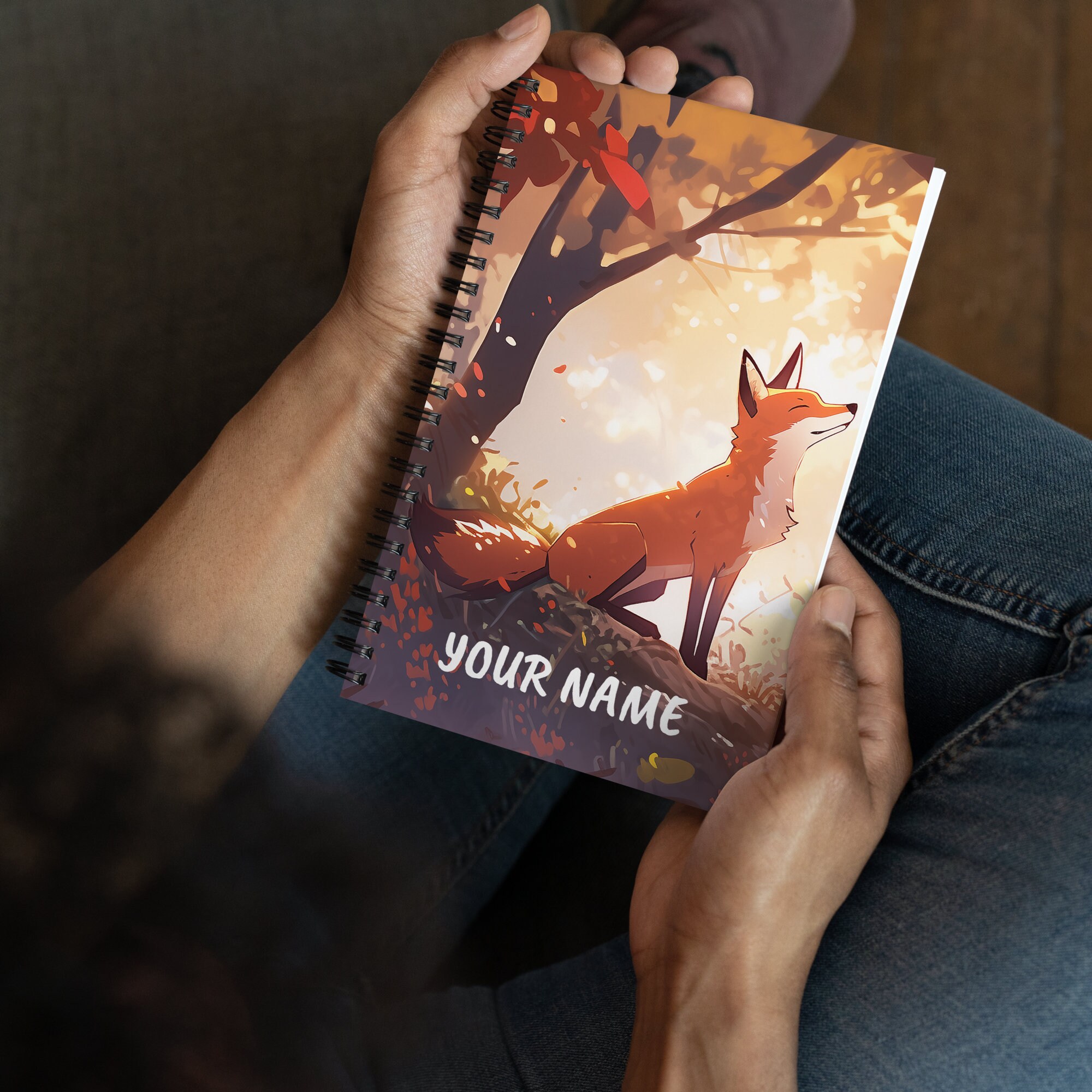 Red Fox Spiral Bound Notebook, Customized Vulpine Fox Note Book, Journal Gift for Teachers ...