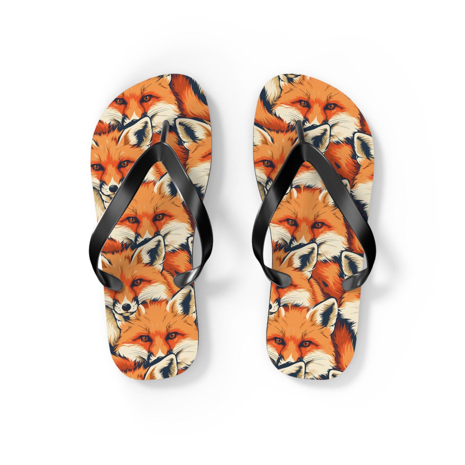 Fox Flip Flops, Sandals for the Beach. Open Toe Sandals. Summer Shoes ...
