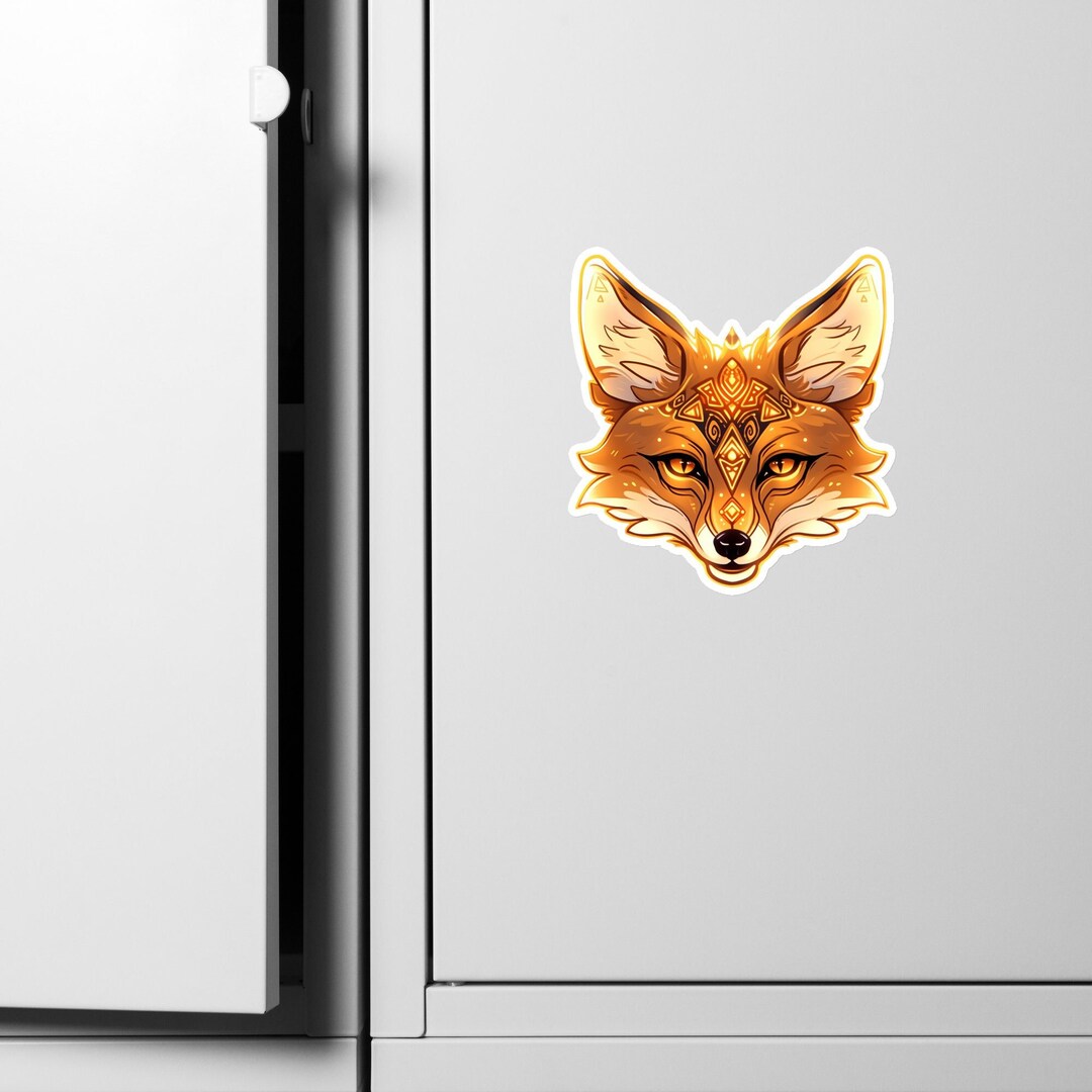 Kitsune Red Fox Magnet. Gift for Fox Lovers, Laptop, Car, Office ...