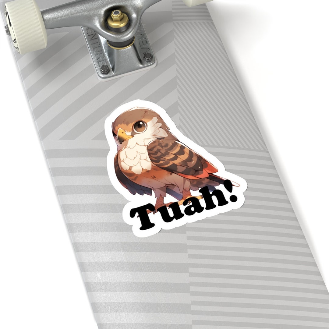 Hawk Tuah Sticker. Funny Internet Meme Sticker. Gift for Him. Cute Bird ...