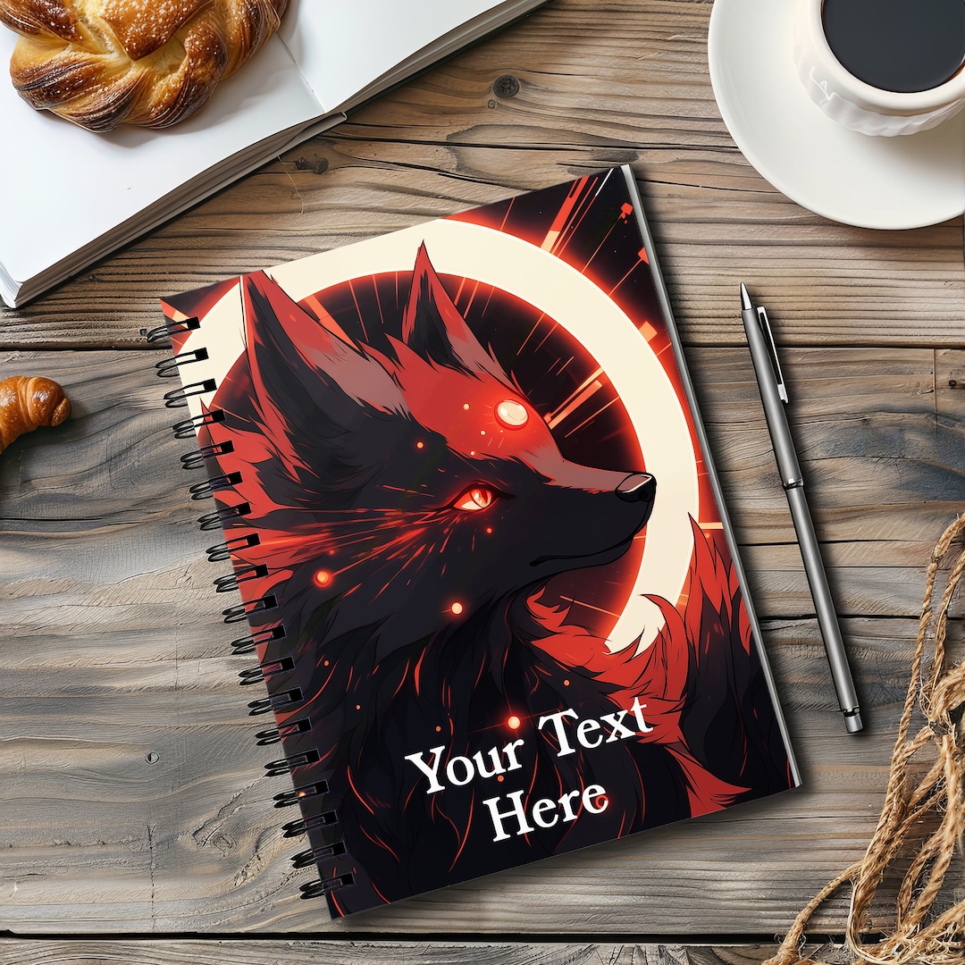 Personalized Kitsune Fox Notebook, Journal for Fox Lovers. Cute Animal ...