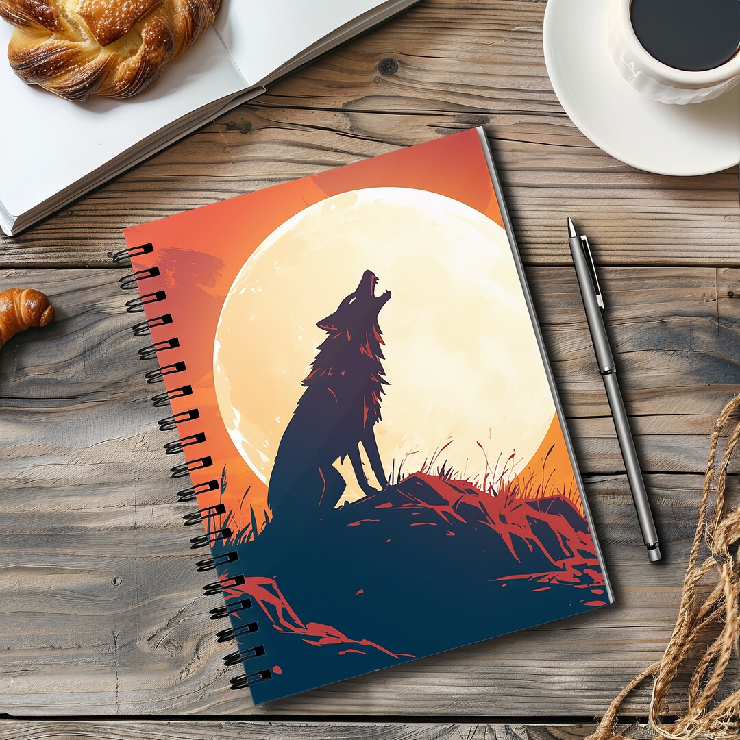 Wolf Spiral Bound Notebook. Cool Journal, Diary, Planner, Note Book ...