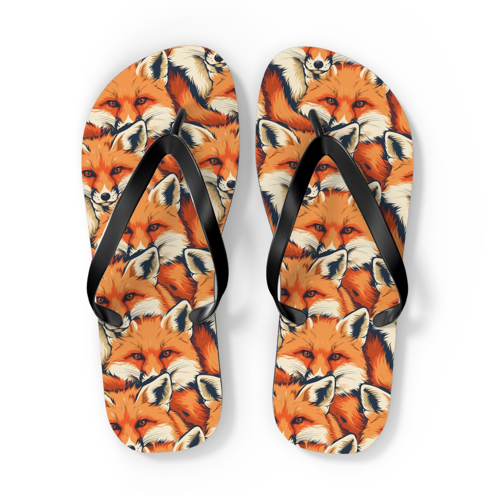 Fox Flip Flops, Sandals for the Beach. Open Toe Sandals. Summer Shoes ...