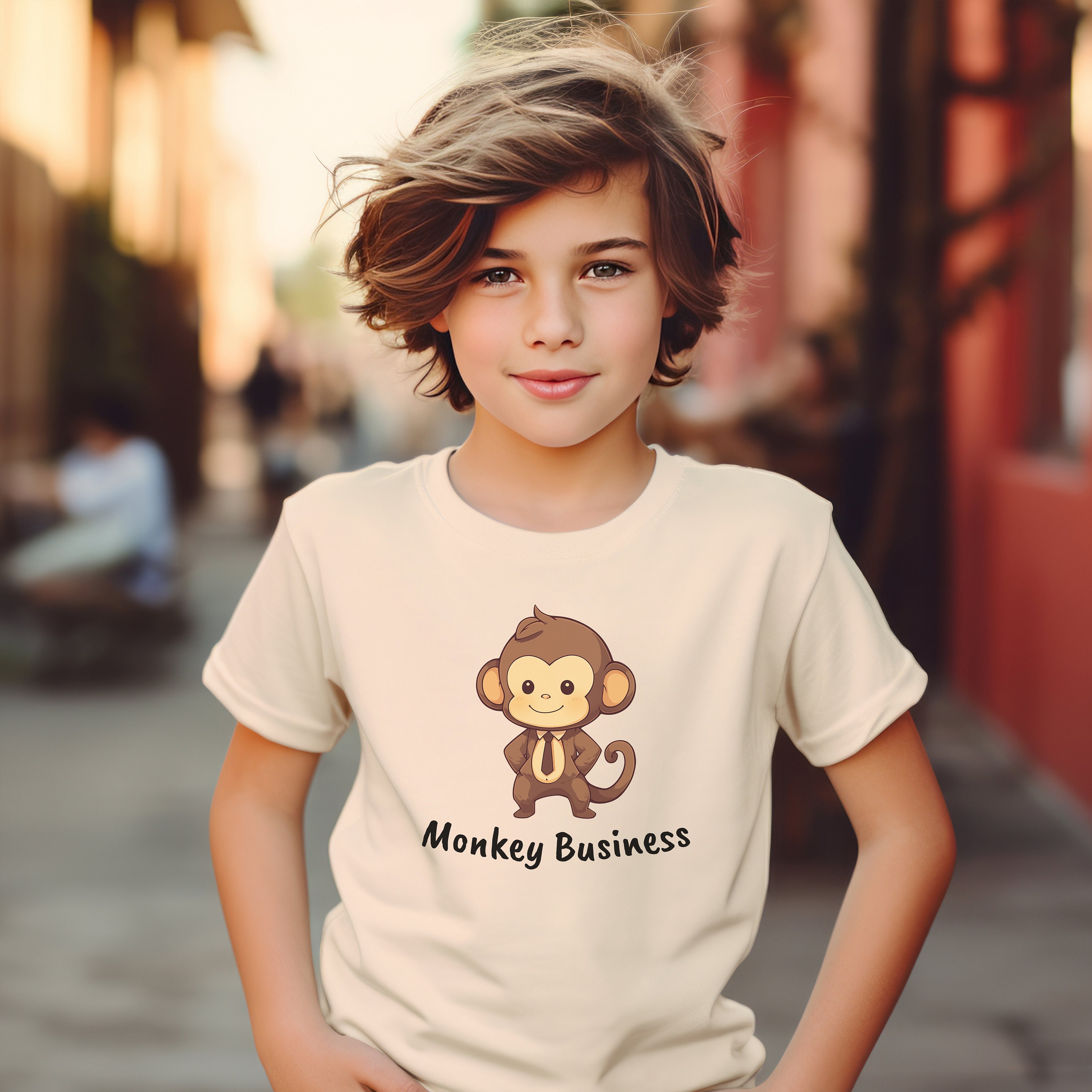 Funny Monkey Business Shirt, Gift for Kids and Monkey Lovers. Cute ...