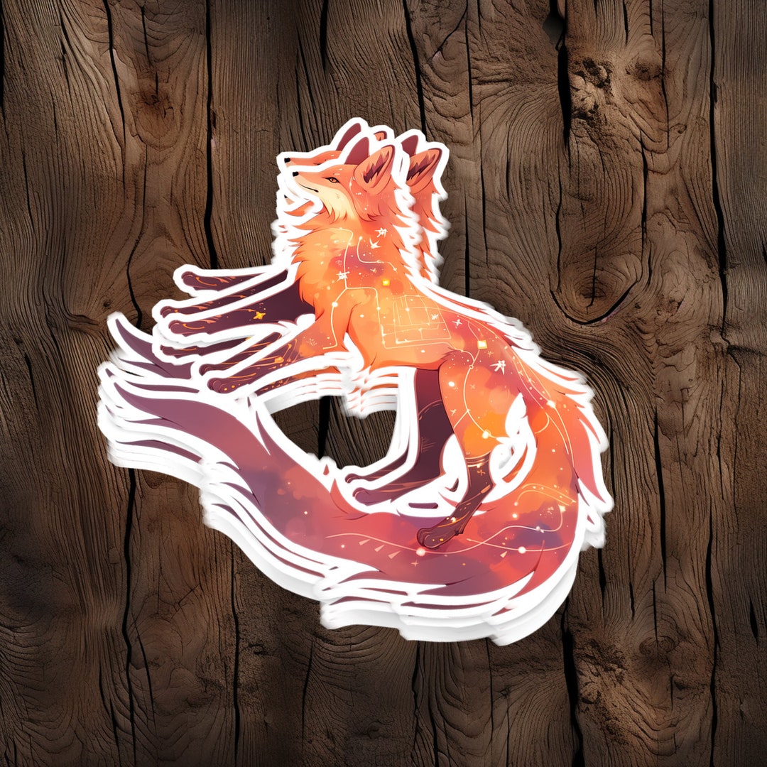 Kitsune Fox Sticker, Best Gift for Fox and Sticker Lovers. Cute Sticker ...