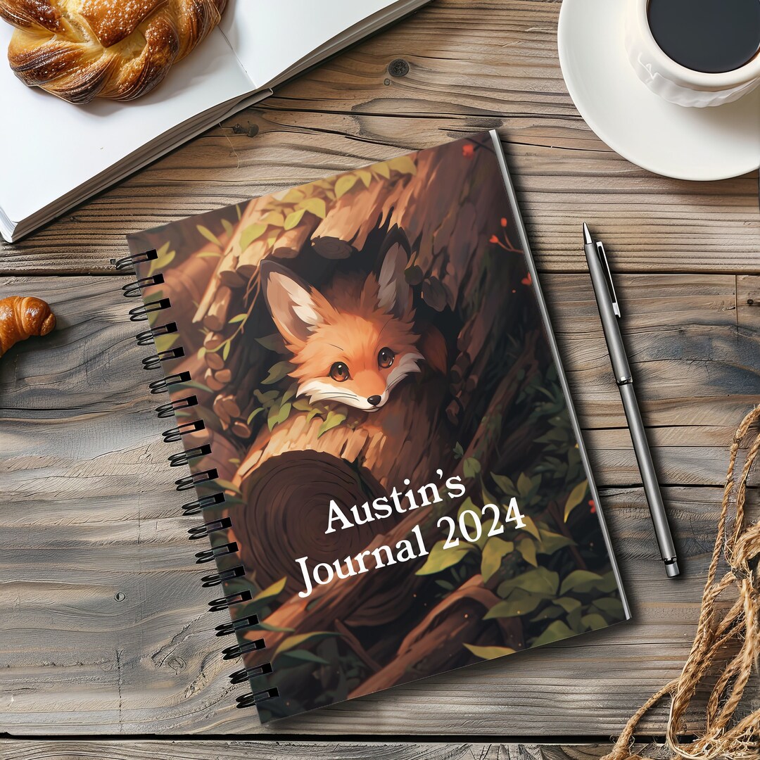 Customized Fox Page Notebook Journal (dotted or Lined). Red Fox in ...