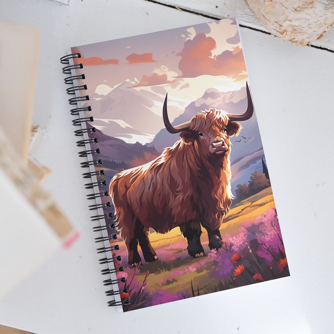 Inspiring Highland Cow Note Book. Cute Notebook Gift for Highland Cow ...
