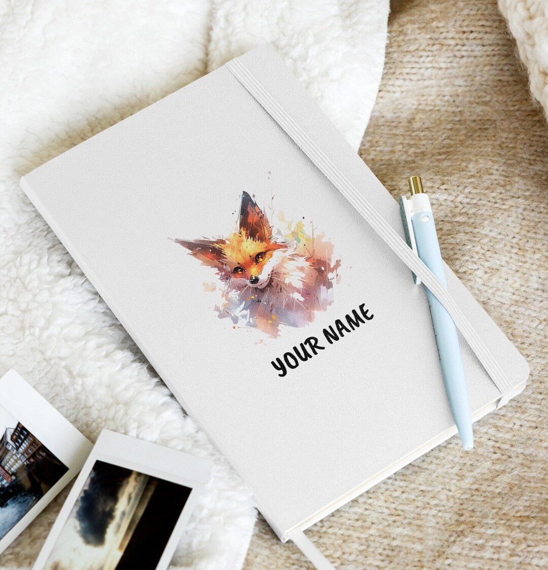 Custom Watercolor Fox Journal, Personalized Stationery Gift - Etsy