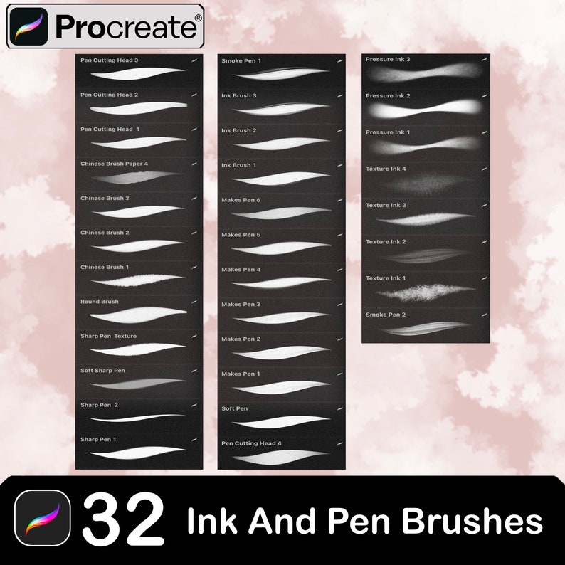 Ink and Pen Brushes - Brushes for Procreate Digital Brush Painting - Etsy