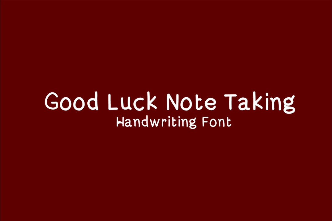 Good Luck Note Taking Handwritten Font Branding Font, Cricut Fonts ...