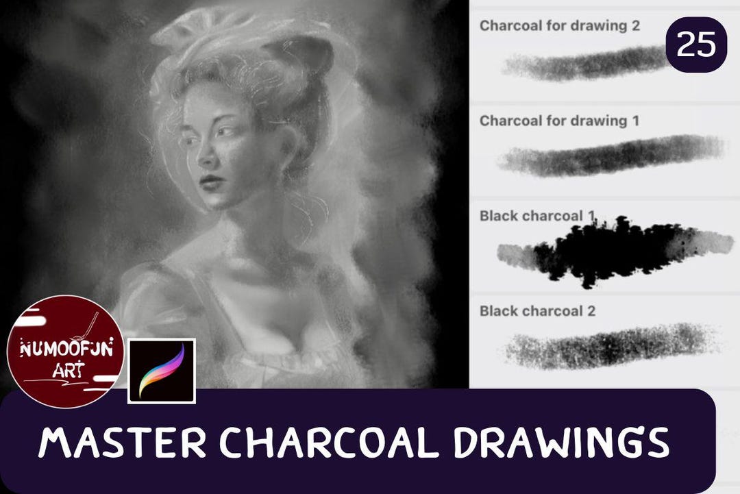 Master Charcoal Drawings – for Procreate Digital Brush Painting - Etsy