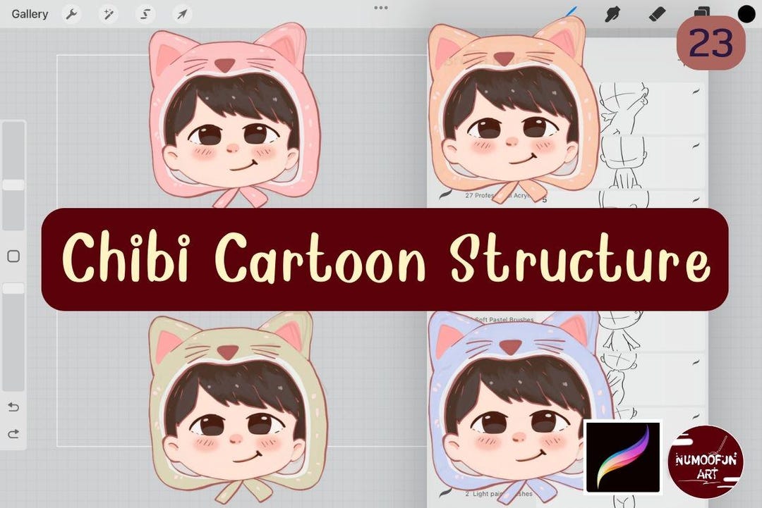 Chibi Cartoon Structure – for Procreate Digital Brush Painting - Etsy