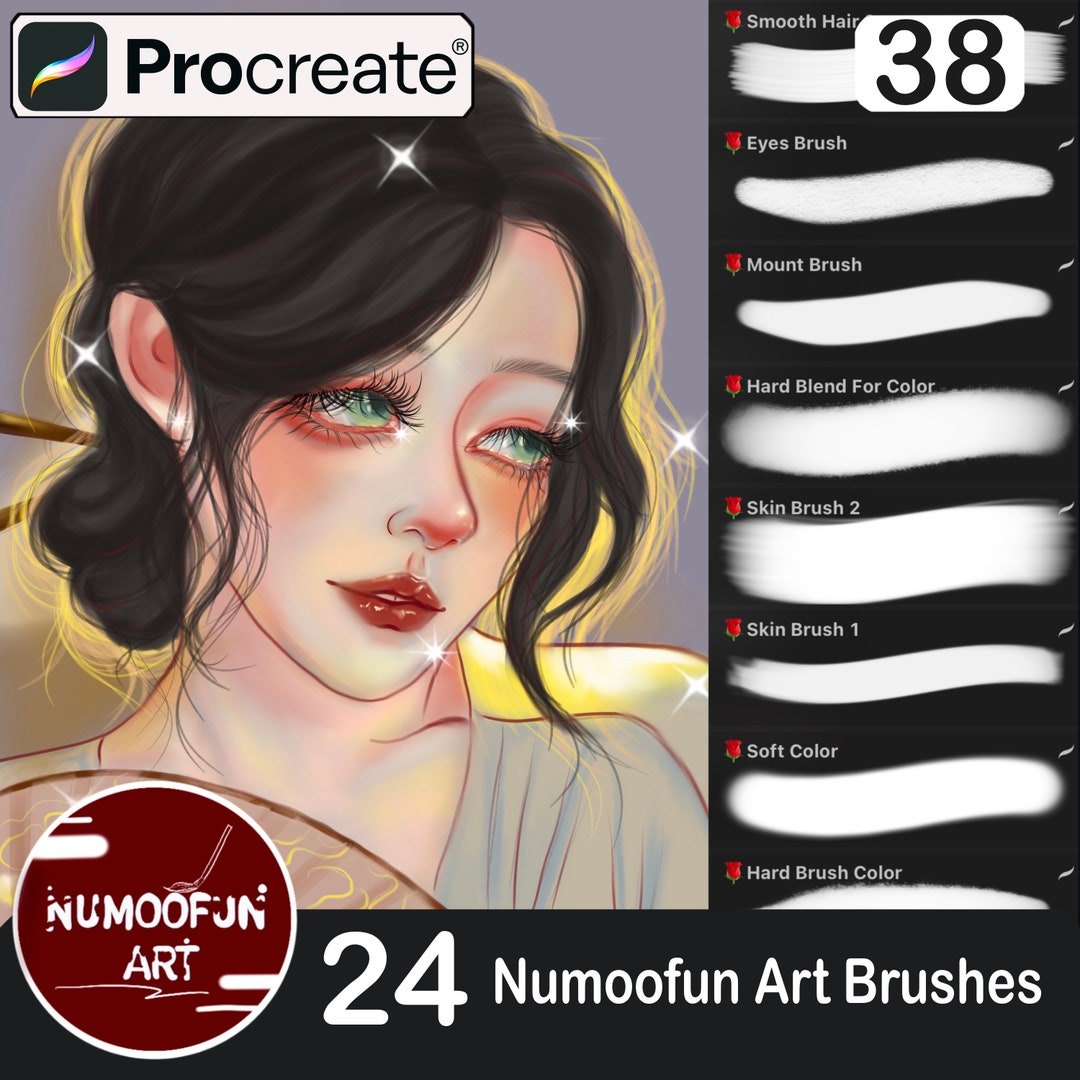 Numoofun Art Brushes for Procreate – 24 Digital Paintbrushes (procreate ...