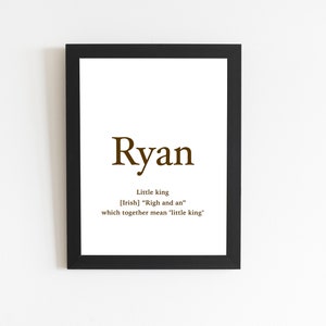 Nameology - RYAN / Digital Download, Baby Name Print, Nursery Wall Art ...