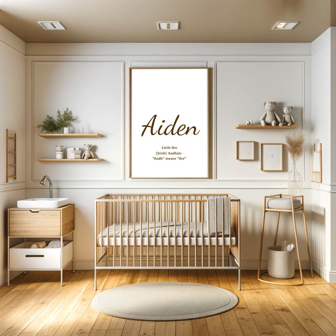 Nameology - AIDEN / Digital Download, Baby Name Print, Nursery Wall Art ...