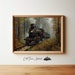 Old Steam Locomotive With Cars Digital Art Print, Vintage Railroad Wall ...