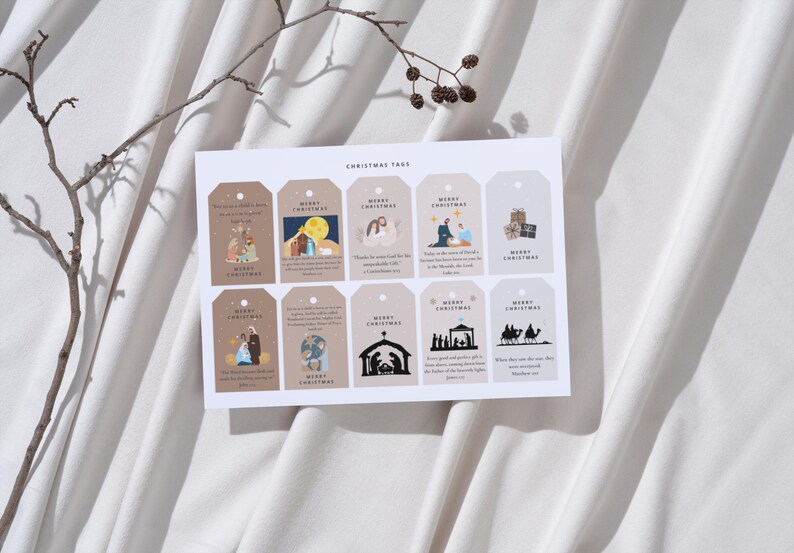 Christmas Nativity Gift Tags | Printable Scripture Cards (PDF) - Etsy