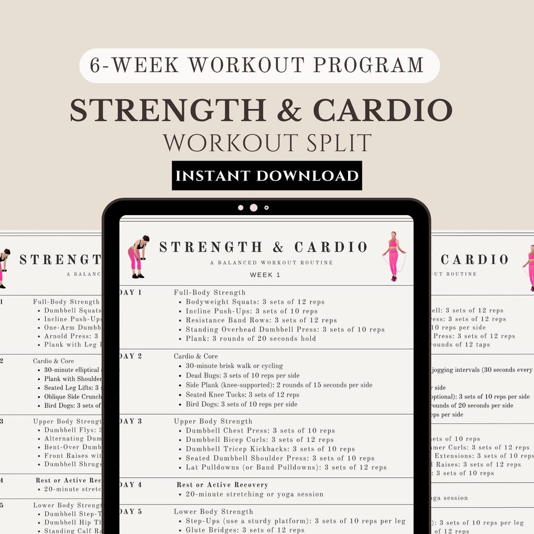 Strength & Cardio Split Workout | 6- Week Plan | Gym Guide | Fitness ...