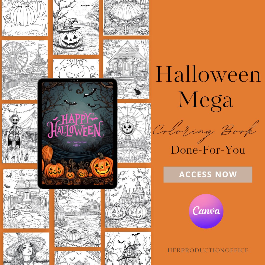 Best Seller Halloween Mega Coloring Activity Book: 100 Spooktacular ...
