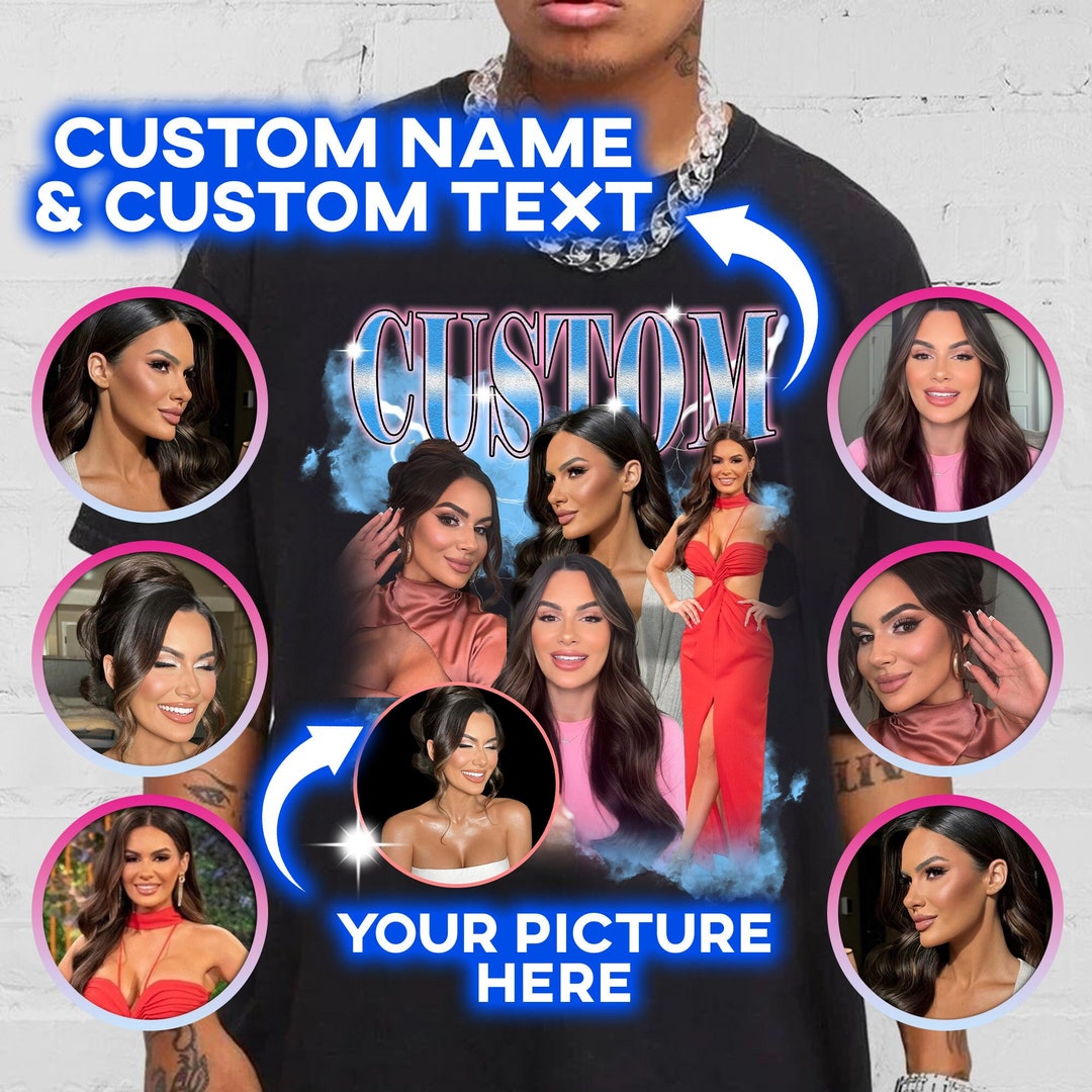 Custom Bootleg Shirt PNG, Custom Photo Rap Tee PDF File, Personalized ...