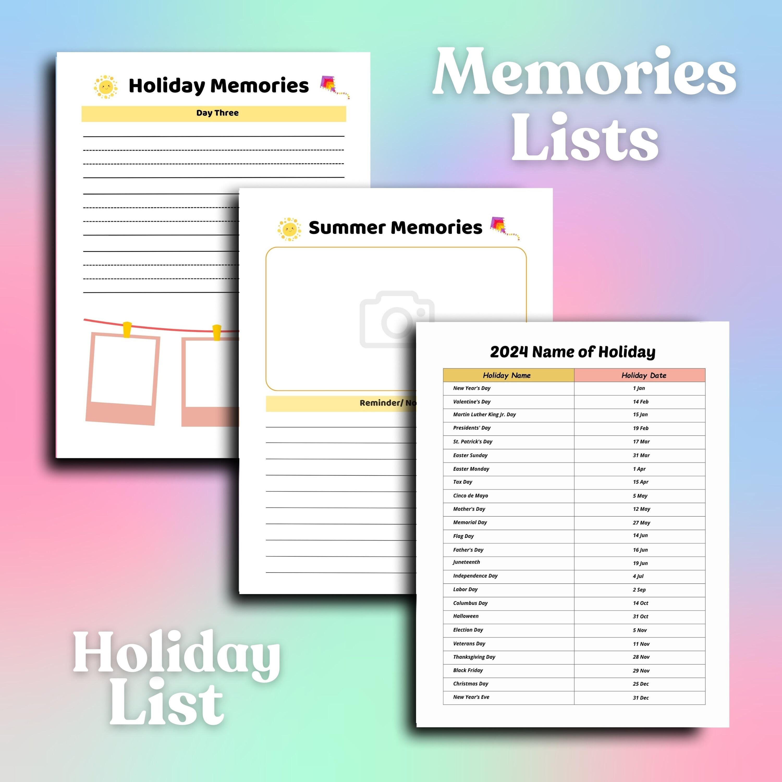 Printable Summer 2024 Planner for Kids, Summer Checklist, Summer ...